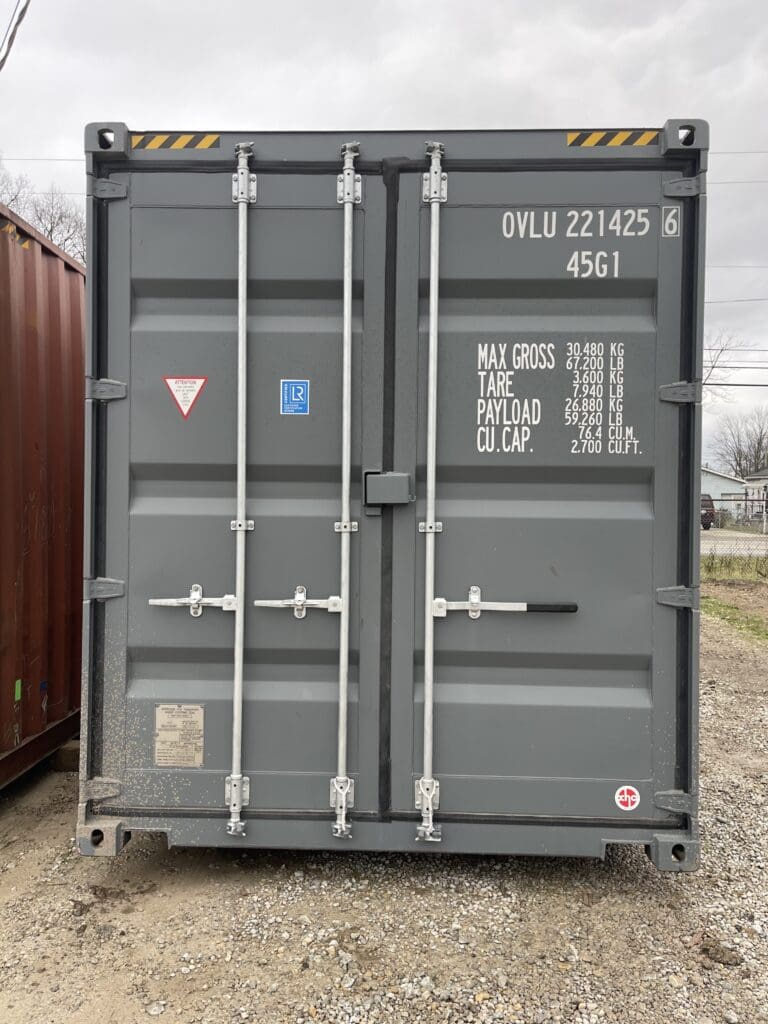 40ft high cube (one-trip) with easy open 3-lever doors and a lock box ...